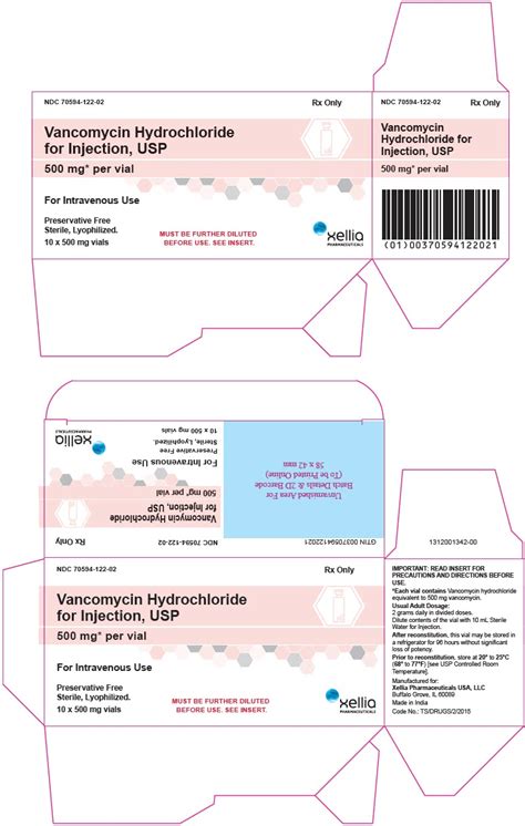 Vancomycin Hydrochloride For Injection Usp For Intravenous Use