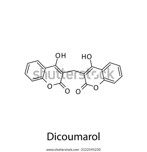Stock Vektor „dicoumarol Molecular Structure Flat Skeletal Chemical