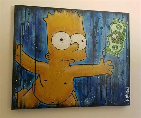Bart Simpson Nirvana Nevermind Gallery Canvas Original Painting From
