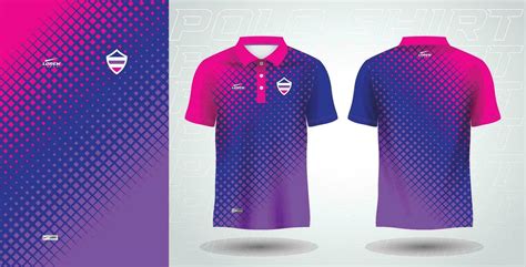 Blue Purple And Pink Polo Sport Shirt Sublimation Jersey Template