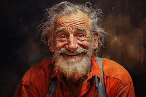 Premium Photo Wrinkled Smiling Old Man Generate Ai