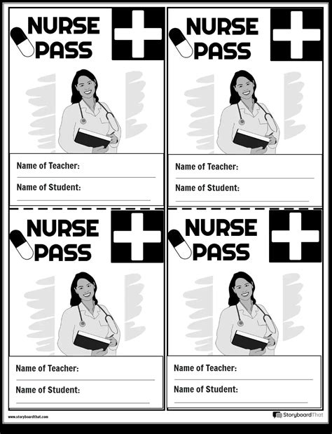 Nurse Pass Template Storyboard By Templates