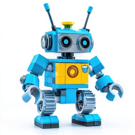 A Colorful Blocky Robot Figure With Antennas And Expressive Eyes