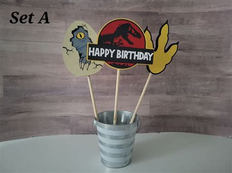 Jurassic World Centerpiece Sticks Set Of 3 Jurassic Park Centerpieces