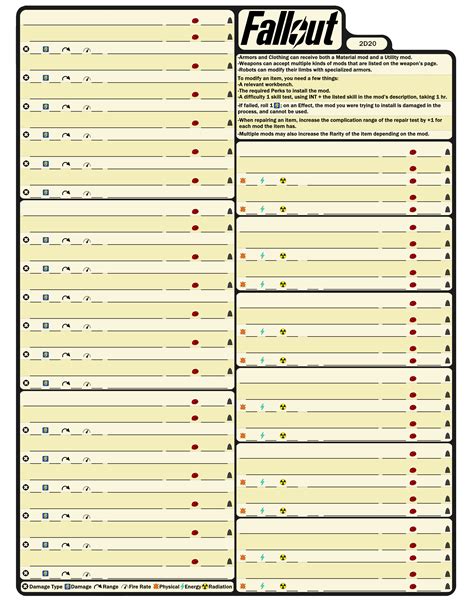I Made Some Weapon And Armor Mod Sheets My Players Were Having Issues
