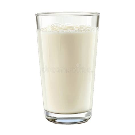 Glass Of Milk With Bubbles On White Background Stock Illustration