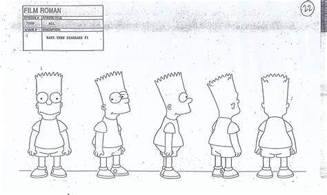 How To Draw Bart Simpson Model Sheets And Action Poses Contains A