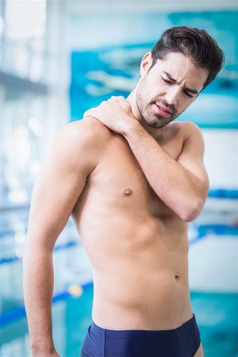 Handsome Man With Shoulder Ache Stock Image Image Of Center Fitness