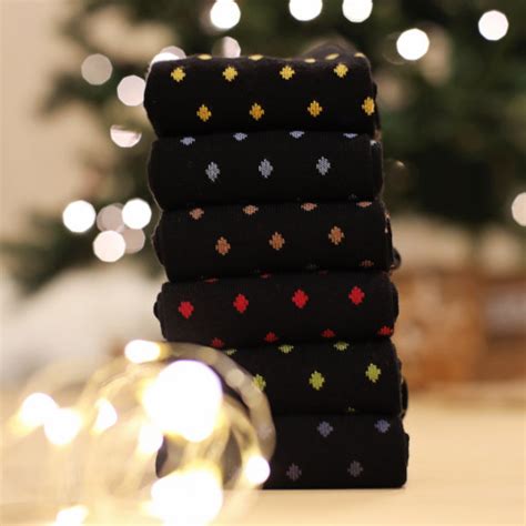 Set 6 Perechi Șosete Negre Cu Buline Mici Multicolor