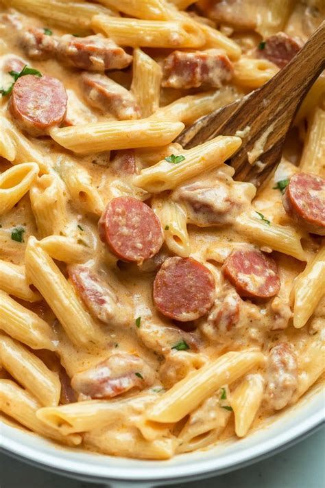 Cheesy Kielbasa Pasta That Oven Feelin