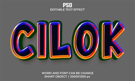 Cilok Psd 3d Text Effect Totalmente Editável De Alta Qualidade Psd