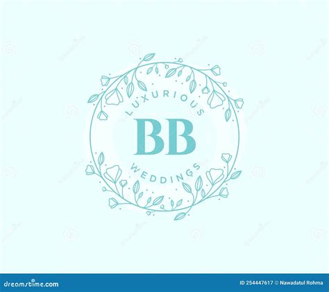 Bb Initials Letter Wedding Monogram Logos Template Hand Drawn Modern Minimalistic And Floral