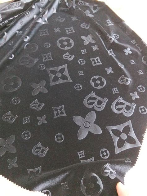 Luxury Lv Inspired Monogram Velvet Fabric For Jackets And More