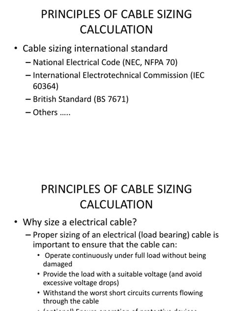Cable Sizing Calculation Pdf Cable Electrical Impedance