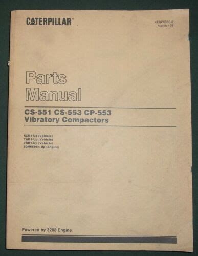 Cat Caterpillar Cs 551 Vibratoire Compacteur Pièces Livre Manuel Sn Ebay