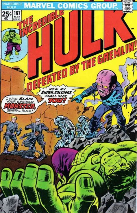 Incredible Hulk The 187 Vg Marvel Low Grade Comic Gremlin Len Wein Comic Books Bronze