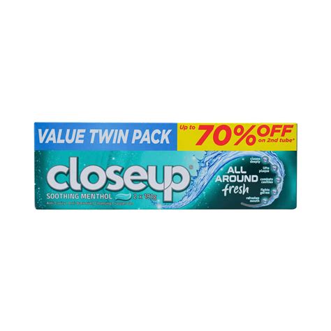 Closeup All Around Fresh Gel Toothpaste Soothing Menthol 191g Twin Pack