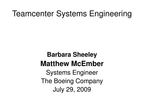 Ppt Teamcenter Systems Engineering Powerpoint Presentation Free