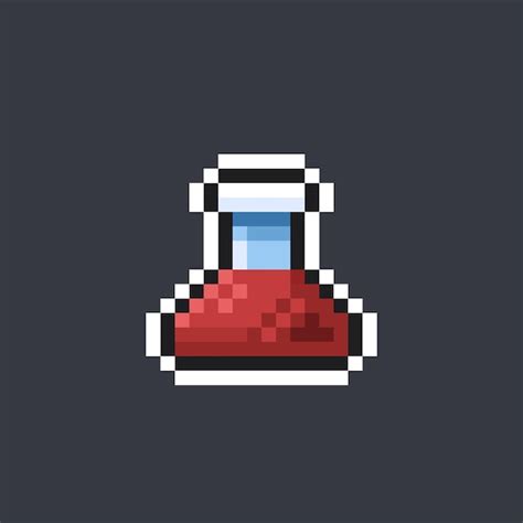 Red Potion In Pixel Art Style Premium Vector