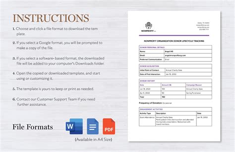 Nonprofit Organization Donor Lifecycle Tracking Template In Word Pdf