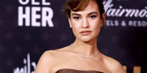 Lily James Wore A Sultry See Through Oscar De La Renta Gown To The