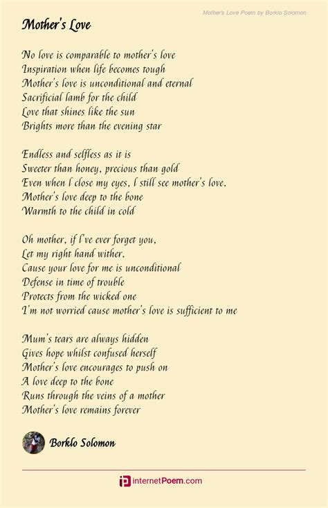 What Is A Mother Love Poem