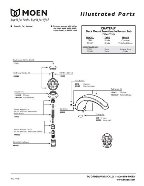 Moen Chateau Bathroom Faucet Parts Diagram
