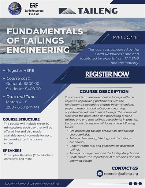Sc1 Fundamentals Of Tailings Engineering2024 March 4 To March 7 Online Event Allevents