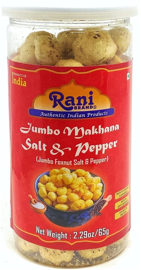 Rani Jumbo Phool Makhana Nuez De Zorrosemillas De Loto Reventadas Sabor A Sal Y Pimienta De