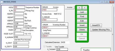 Perfectfit User Guide Invoice Items Diagnosis