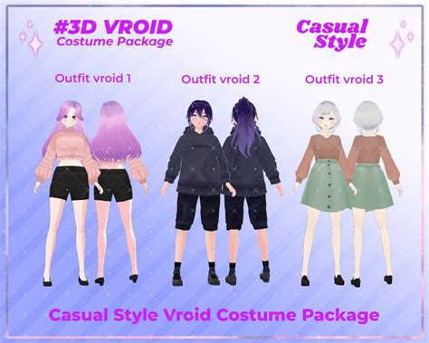3d Vroid Clothes Pack Clothes Vroid Sexy Clothes Cosplay Etsy