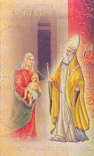 Saint Blaise Bifold Holy Card Information And Prayer 5 14 X 3 14