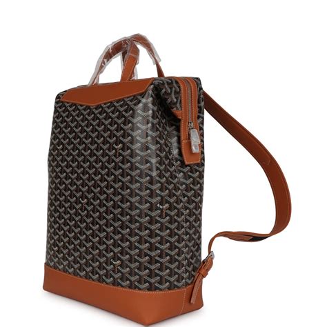 Goyard Cisalpin Backpack Black And Brown Goyardine Canvas Palladium Ha