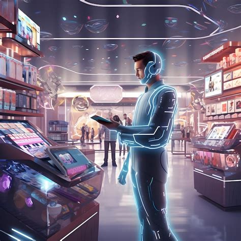 Premium Ai Image Cyber Monday Robot Helping Customers Navigate