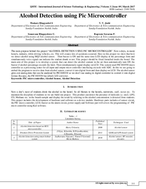 Pdf Alcohol Detection Using Pic Microcontroller