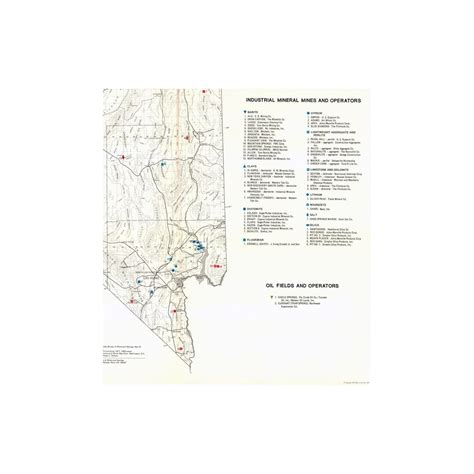 Historic Mine Map Nevada Active Mines Oil Fields Payne 1976 23 X
