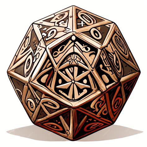 Premium Vector Realistic Old Twelve Sided Dice High Detailed Photorealistic Vector Illustration