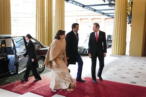 King And Queen Say Farewell To Emir Of Qatar As State Visit Ends The