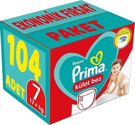 Prima 7 Numara Xx Large 104lü Külot Bez Fiyatları Özellikleri Ve