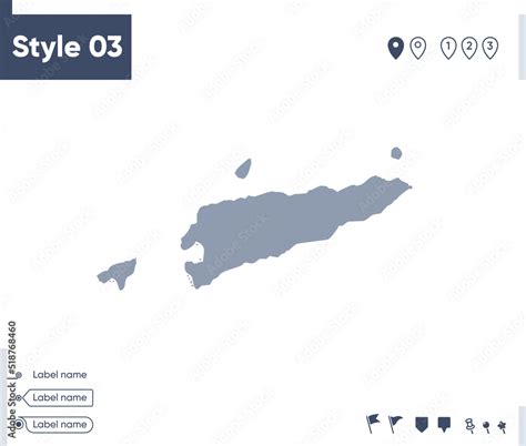 Timor Leste Map Isolated On White Background Outline Map Vector Map