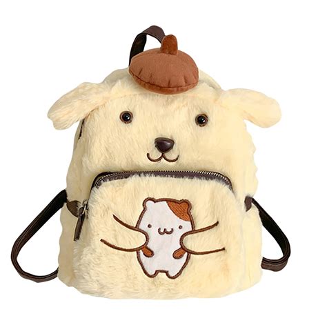 Vlemua 98 Pompompurin Plush Backpack Kawaii Pompompurin Shoulder School Backpack