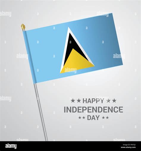 Saint Lucia Independence Day Typographic Design With Flag Vector Stock