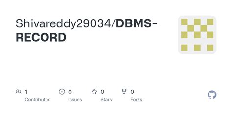 Github Shivareddy29034dbms Record · Github