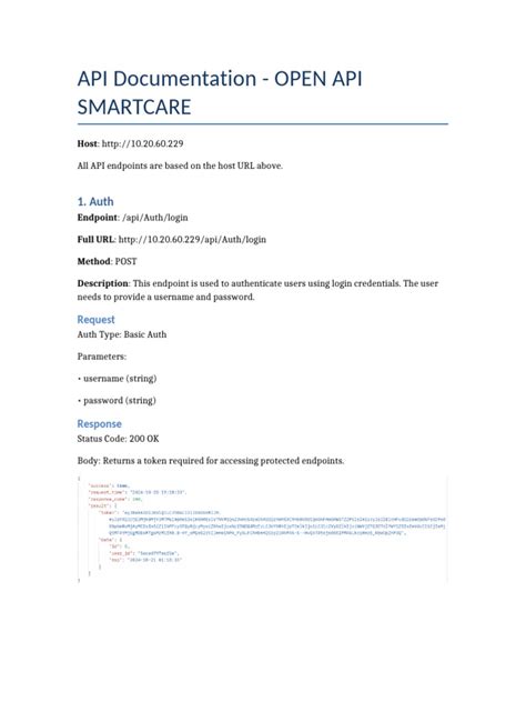 Api Documentation Open Api Smartcare Pdf