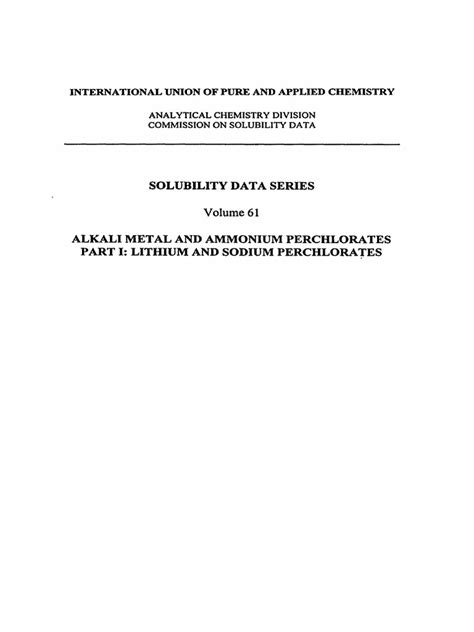 Solubility Of Liclo4 Pdf Concentration Mole Unit