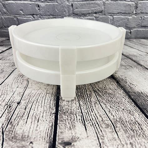 Tupperware Divide A Rack Pie Cake Cupcake Stackers White Lot Of 2