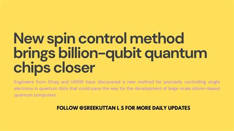 Sreekuttan L S On Linkedin Quantumcomputing Siliconquantumcomputers Qubits Quantumdots