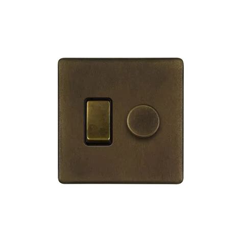 Soho Lighting Vintage Brass Dimmer And Rocker Switch Combo 2 Way
