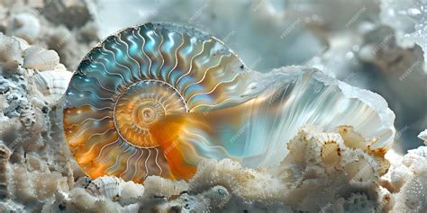 Premium Photo Prehistoric Ammonite Sea Shell Embedded In Rock With