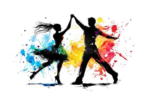 Colorful Dance Graphics Woman Dancing Hip Hop Color Concept